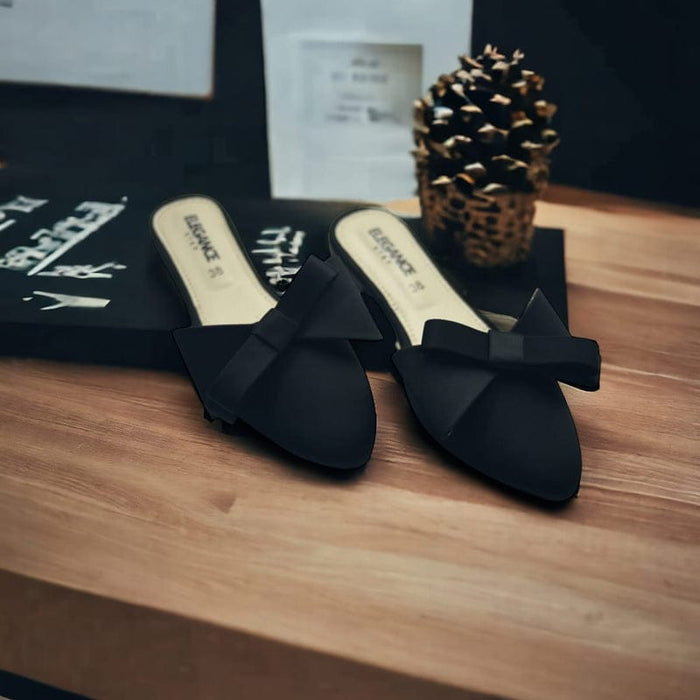 Teal Satin Bow Pointed Pumps